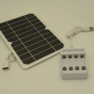 HUI YINGC Solar Power Charger with 5 Watt Portable Solar Panel for 1.2V AA & AAA Household Rechargeable Batteries, with 5 Watt Solar Panel and 4-Bay USB AA & AAA Charger