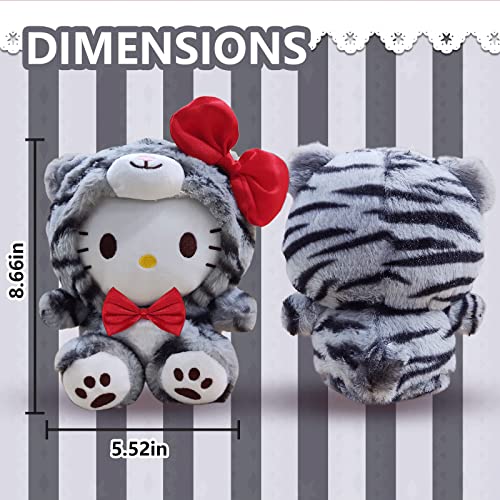 NGCJZF Kawaii Kitty Plush Toys, 8.66 inch Cute Cartoon Kitty Tiger Plushie, Soft Animals Stuffed Doll, Kitty Cat Plush Figure Toys for Kids Anime Fans