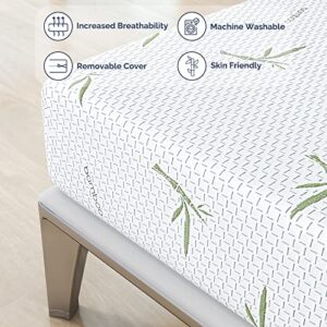 IULULU Full Mattress in a Box, 8 Inch Memory Foam Mattress with Breathable Bamboo Cover, Green Tea Full Size Mattress Made in USA for Cool Sleep, Medium Firm, CertiPUR-US Certified, White