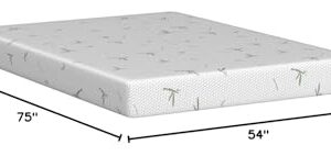 IULULU Full Mattress in a Box, 8 Inch Memory Foam Mattress with Breathable Bamboo Cover, Green Tea Full Size Mattress Made in USA for Cool Sleep, Medium Firm, CertiPUR-US Certified, White