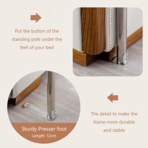 Stainless Steel Canopy Bed Frame Queen Size, Bed Post Poles Bed Canopy Frame, Thicken Bed Frame Bracket for Metal Bed Wood Bed Mosquito Curtains Bedroom Decor