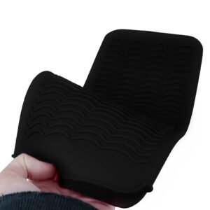 1Pack Silicone Heat Resistant Mat Pouch for Hair Straightener, Curling Iron, Flat Iron and Hot Hair Tools Black