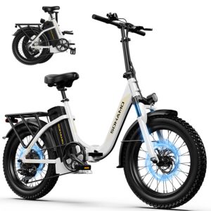 sohamo s3 electric bike, 750w brushless moter, foldable electric bicycles for adults, 48v 15ah removable battery, fat tire 20" ebike, 28mph max up to 40 miles, for women