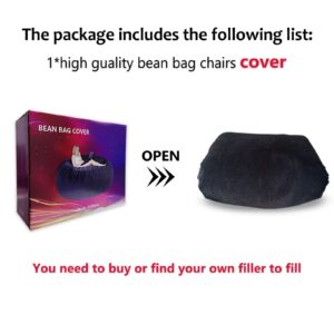 kgitpve Giant Bean Bag Chair Cover (No Filler, Cover Only) Bean Bag Chairs for Adults Big Round Soft Fluffy PV Velvet Sofa Bed Cover, Living Room Furniture (6ft, White)