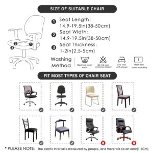 FORCHEER office chair seat covers leather Stretch Waterproof PU Computer Chair Seat Cushion Slipcovers-Black