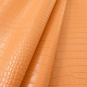 Wento Alligator Skin PU Leather Fabric Faux Leather Fabric Crocodile Fabric Leather Upholstery Fabric by The Yard