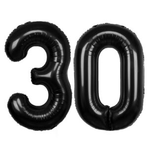 40 inch number 30 balloon black jumbo giant big large number 30 foil mylar black balloons 30th birthday party anniversary decorations supplies for boys girl balloon event ocean mermaid theme party