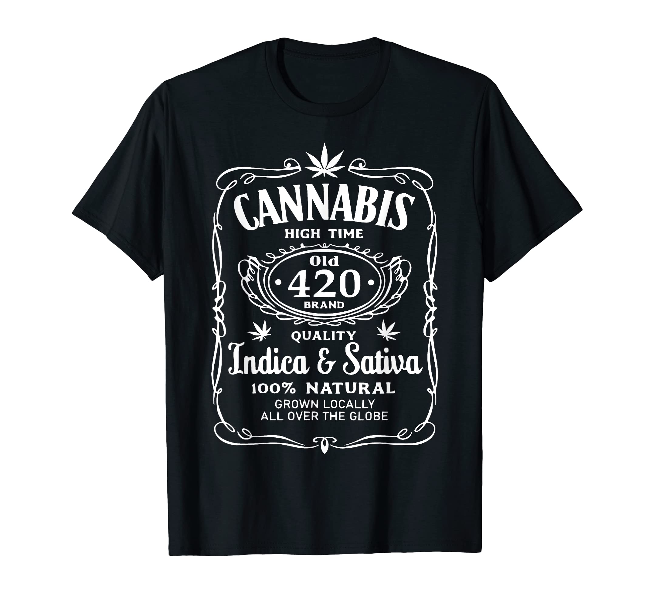 Cannabis High Time Old 420 Quality Indica & Sativa Weed T-Shirt