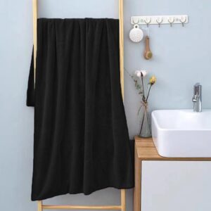 KAERM Luxury Microfiber Bath Towel Oversized Fitness Travel Camping Towel Super Absorbent Swimming Towel (36inch×72inch, Black)