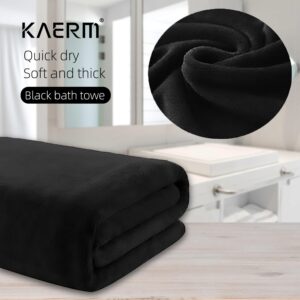 KAERM Luxury Microfiber Bath Towel Oversized Fitness Travel Camping Towel Super Absorbent Swimming Towel (36inch×72inch, Black)