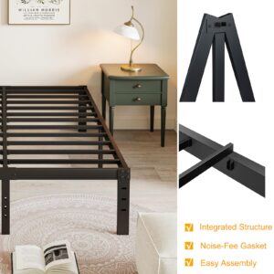 Bednowitz Full Size Bed Frame, 12 Inch High Platform Bed No Box Spring Needed, Heavy Duty Metal Frame, Noise-Free Mattress Foundation, Easy Assembly, Black