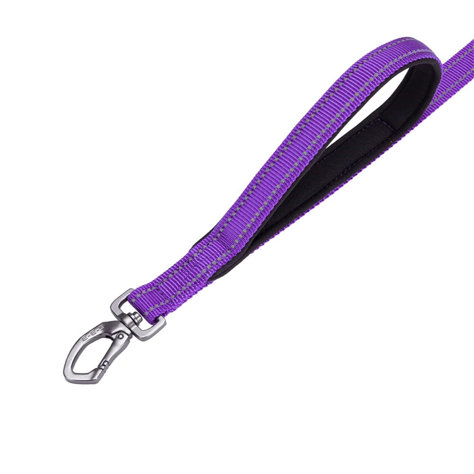 EXCELLENT ELITE SPANKER Strong Durable Nylon Dog Training Leash Traction Rope 5 Feet Long 3/4" Wide with Poop Bag Holder for Small Dogs(Purple)