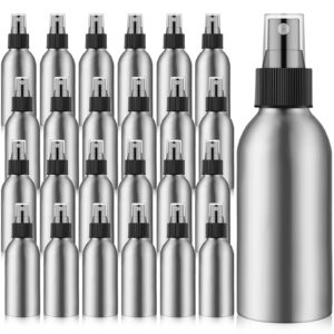 irenare 24 pcs small spray bottles aluminum fine mist spray bottles bulk metal essential oil storage for perfume toner liquid refillable pump vials atomizer bottles containers for room travel (4 oz)