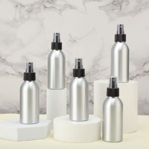 Irenare 24 Pcs Small Spray Bottles Aluminum Fine Mist Spray Bottles Bulk Metal Essential Oil Storage for Perfume Toner Liquid Refillable Pump Vials Atomizer Bottles Containers for Room Travel (4 Oz)