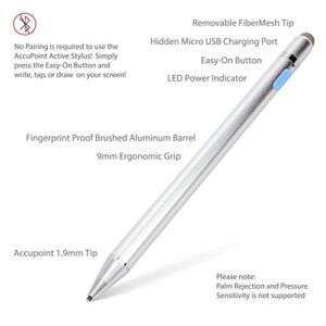 BoxWave Stylus Pen Compatible with Xerox Altalink B8145 - AccuPoint Active Stylus, Electronic Stylus with Ultra Fine Tip for Xerox Altalink B8145 - Metallic Silver