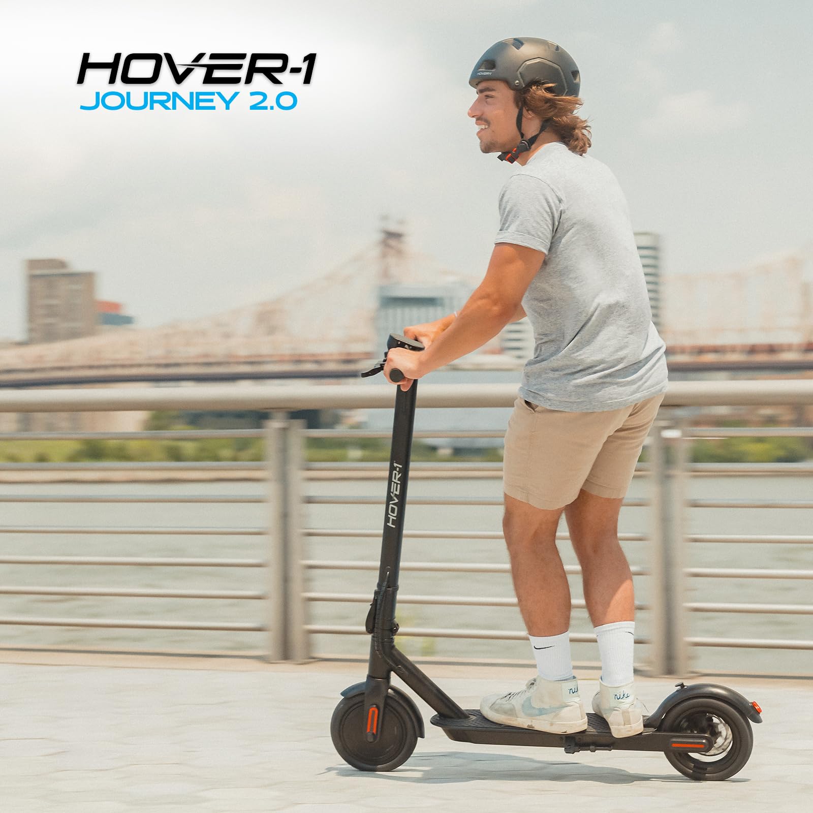 Hover-1 Journey 2.0 Foldable Electric Scooter for Adults with 350W Brushless Motor, 15 mph Max Speed, 8.5” Air-Filled Tires and 16 Mile Range