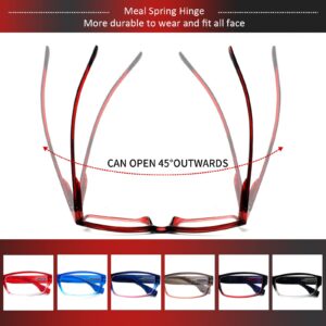 JOSCHOO 6 Pack Computer Reading Glasses for Women and Men with Comfortable Spring Hinges for Men and Womens Readers (6 Mix Clour, 2.50, multiplier_x)