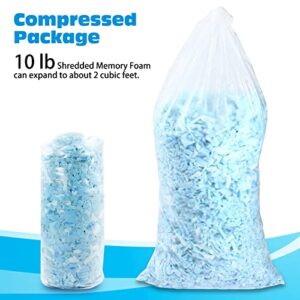 MorTime 10 lb Bean Bag Filler Shredded Memory Foam Fill for Bean Bags Pillows Chairs Crafts, Bean Bag Refill Replacement Fills, 28 L