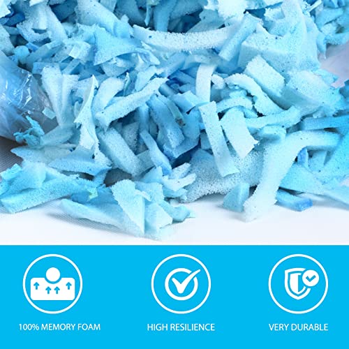 MorTime 10 lb Bean Bag Filler Shredded Memory Foam Fill for Bean Bags Pillows Chairs Crafts, Bean Bag Refill Replacement Fills, 28 L