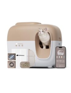 petsnowy (2024 premium version with mini mesh) snow+ self cleaning automatic litter box with zero odor tio2 system automatic cat litter box self cleaning for 3.3-20 lbs