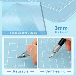 Semi-transparent Cutting Mat 18" x 12" Self Healing Sewing Mat, Idemeet Rotary Cutting Sewing Mat for Crafts, 5-Ply Blade Table Protector for Fabric Leather Cutting Quilting Modeling Hobby Project, A3