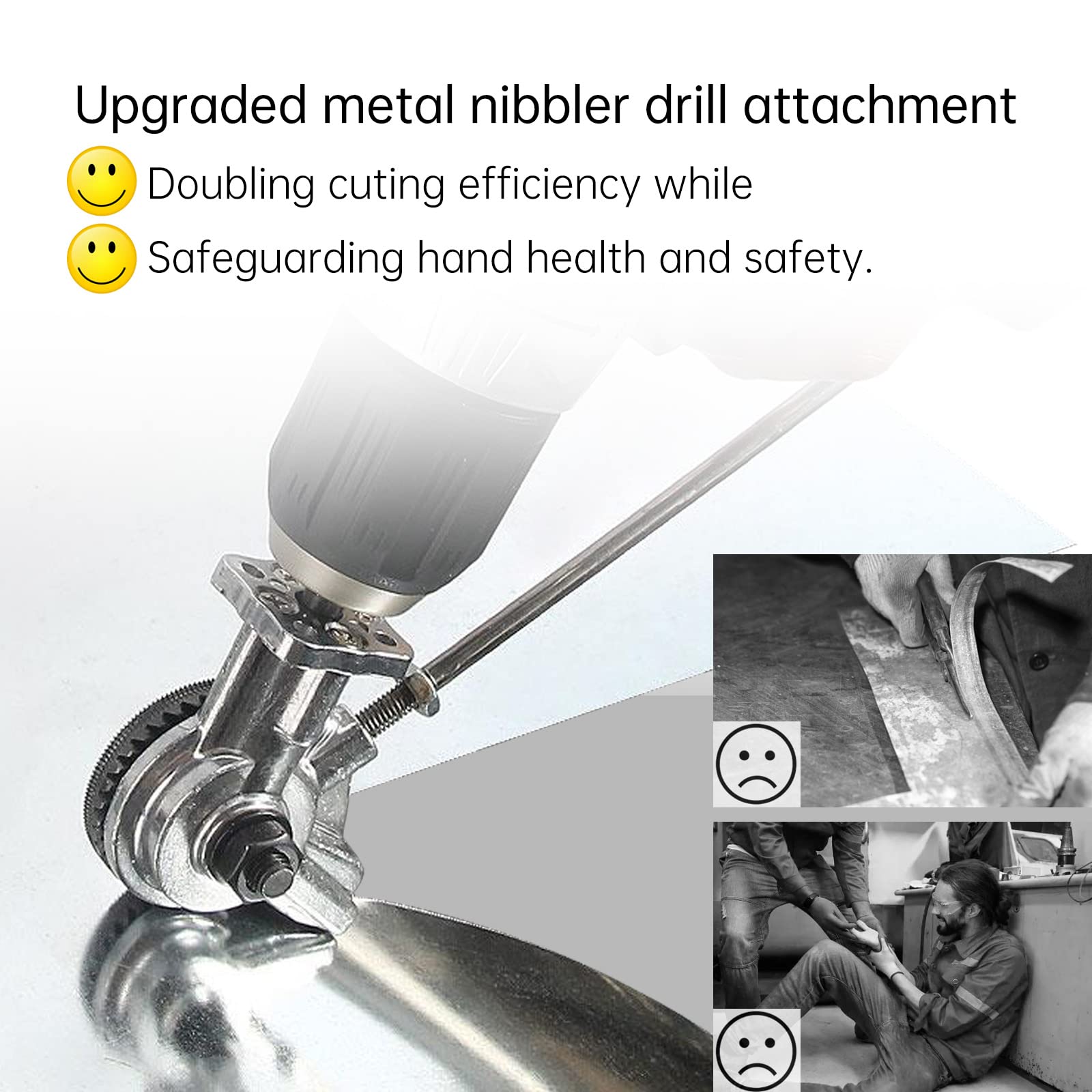 AFISEL Metal Nibbler Drill Attachment - Electric Drill Shears Attachment Cutter Nibbler,Sheet Metal Cutter Tool Adapter Is Fit For Cutting Various Metals Materials Such As Aluminum, Iron.