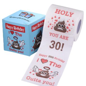 anquan happy 30th birthday toilet paper novelty birthday gifts party decorations birthday gag gift ideal for bday or anniversary celebration.