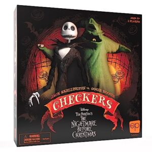 disney tim burton’s the nightmare before christmas checkers | featuring jack skellington vs. oogie boogie | officially licensed disney game | collectible 2-player game | ages 6+