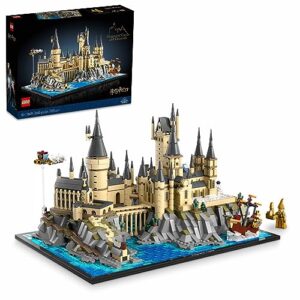 lego harry potter hogwarts castle and grounds building set, display model gift idea for adults, collectible playset to celebrate harry potter birthday, 76419