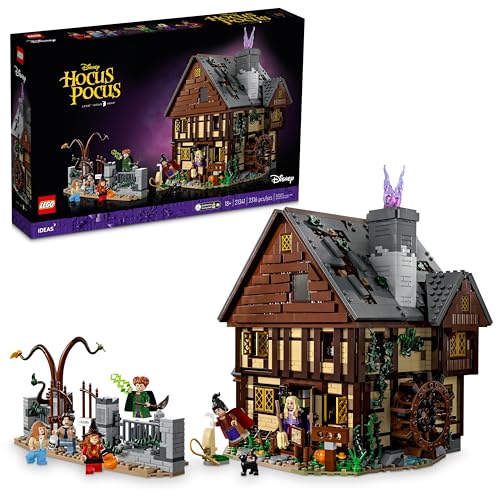 LEGO Ideas Disney Hocus Pocus: The Sanderson Sisters' Cottage Collectible Building Set, Unique Gift Idea for Adults and Fans of Disney Movie Hocus Pocus, includes Sanderson Sister Minifigures, 21341