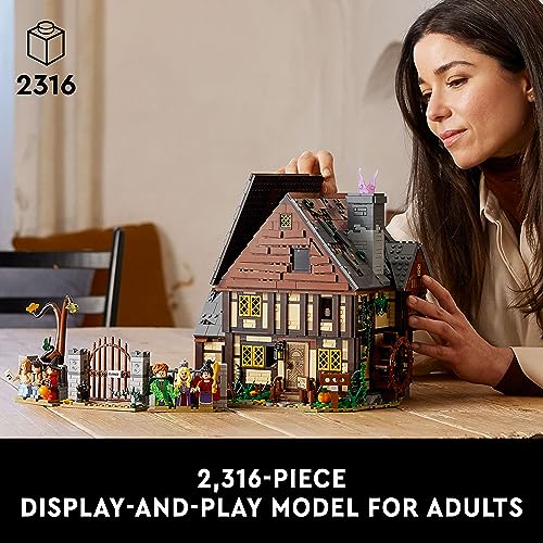 LEGO Ideas Disney Hocus Pocus: The Sanderson Sisters' Cottage Collectible Building Set, Unique Gift Idea for Adults and Fans of Disney Movie Hocus Pocus, includes Sanderson Sister Minifigures, 21341