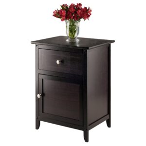 Winsome Leo Model Name Shelving, Tall, Espresso & Eugene Accent Table, 18.9 inches, Espresso