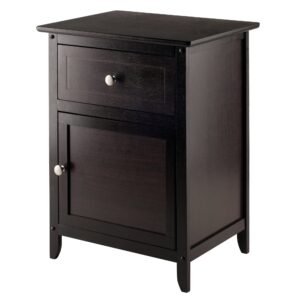 Winsome Leo Model Name Shelving, Tall, Espresso & Eugene Accent Table, 18.9 inches, Espresso