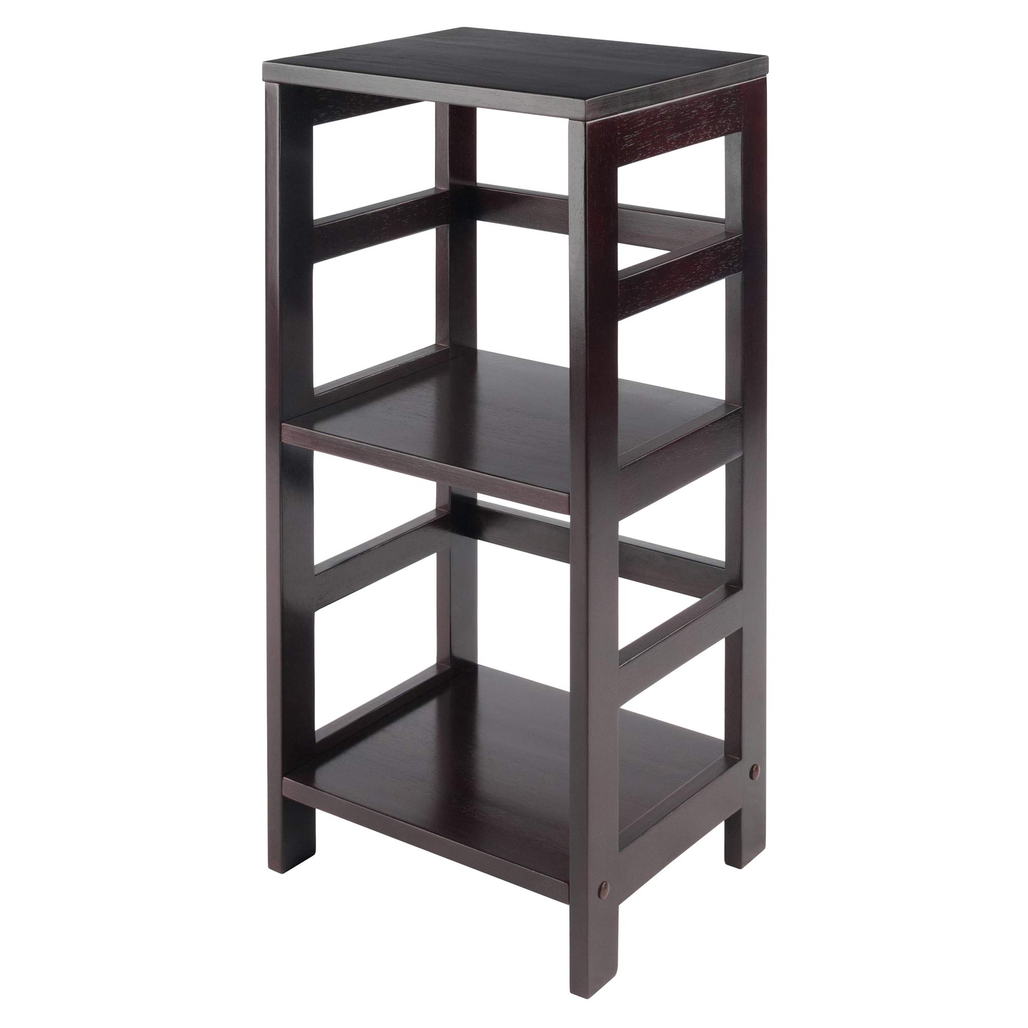 Winsome Leo Model Name Shelving, Tall, Espresso & Eugene Accent Table, 18.9 inches, Espresso