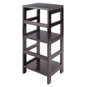 Winsome Leo Model Name Shelving, Tall, Espresso & Eugene Accent Table, 18.9 inches, Espresso