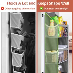 MISSLO Over the Door Organizer Hanging Storage with 6 Large Pockets 12 Side Pockets Closet Door Organizer Heavy Duty Baby Organization for Bathroom, Pantry, Bedroom, Nursery, Clothes, Toys, Diapers