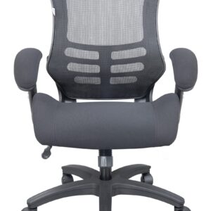 BOLISS 400lbs Mesh Computer Ergonomic Chair,Office Chair, Desk Chair,Height Adjustable Armrest and Flipped Arms,Lumbar Support,Swivel Computer Task Chair -Black