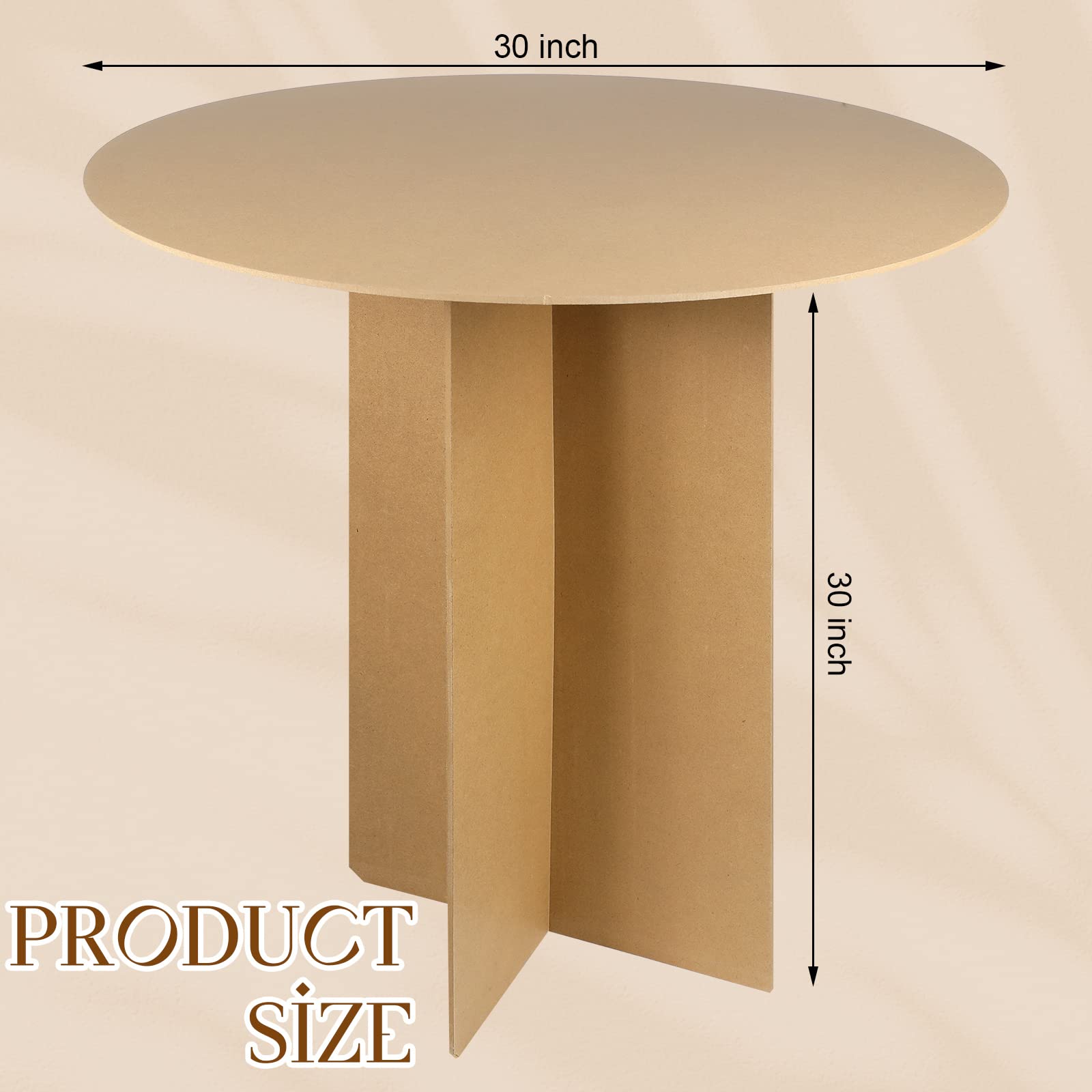 Sintuff Round Wood Display Table 30 Wooden Nightstand Coffee End Table Circle Corner Table for Living Room Small Space Bedside Easy Assembly Modern Home Decor, 2 Part Interlocking Finger Groove Base