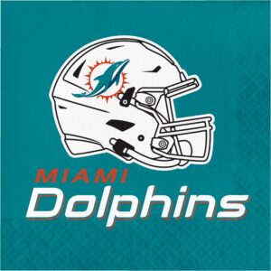 miami dolphins napkins, 48 ct