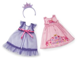 american girl welliewishers 14.5-inch doll royal ruffles nightie & robe outfit with a tiara headband, for ages 4+