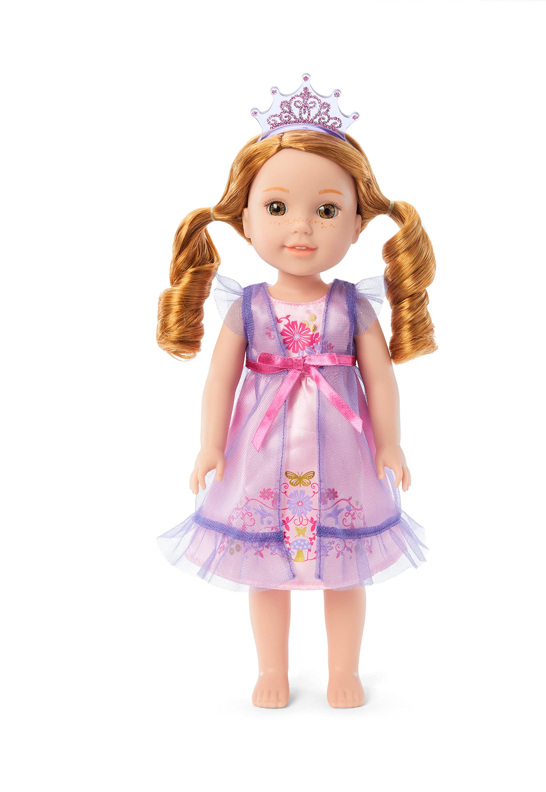 American Girl WellieWishers 14.5-inch Doll Royal Ruffles Nightie & Robe Outfit with a Tiara Headband, For Ages 4+