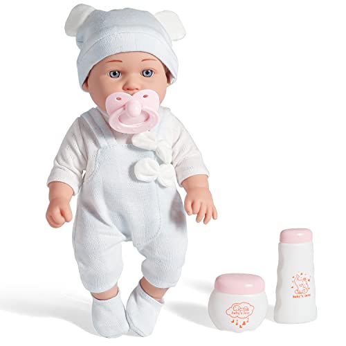 Enjoyin 12'' Twins Baby Doll Playset with Accessories includes Boy and Girl dolls, 2 Powder Bottles, and 2 Pacifiers, Ideal Gift for Children Age 3+