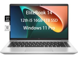 hp elitebook 640 g9 14" fhd business laptop (intel 10-core i5-1235u, 16gb ram, 1tb pcie ssd) ips anti-glare, backlit keyboard, fingerprint reader, thunderbolt 4, webcam, wi-fi 6e, win 11 pro - 2023