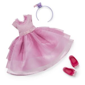 american girl welliewishers 14.5-inch doll ready to be royal outfit with teacup headband and ballet flats, for ages 4+