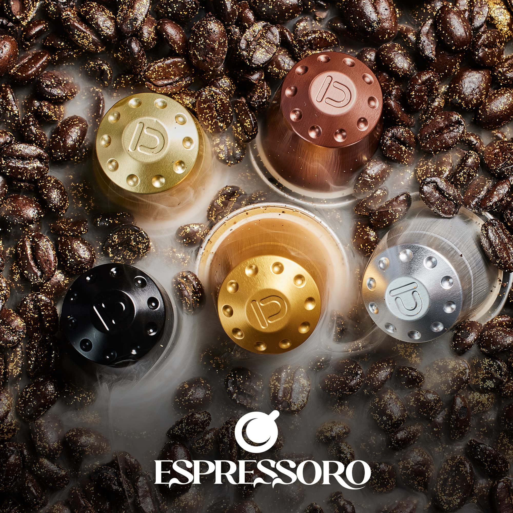 ESPRESSORO 100 USDA Organic Espresso Pods - VARIETY PACK Aluminum Capsule Compatible with Nespresso Original Lines Machines. Assorted Premium Italian Expresso Coffee Capsules