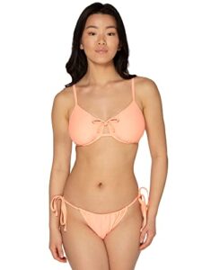 smart & sexy women's standard swim underwire top string bikini set, peach gelato