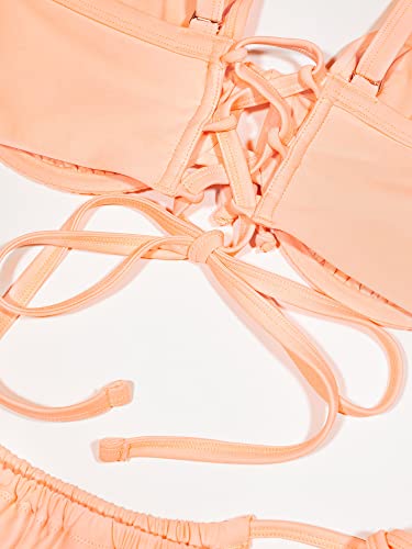 Smart & Sexy Women's Standard Swim Underwire Top String Bikini Set, Peach Gelato