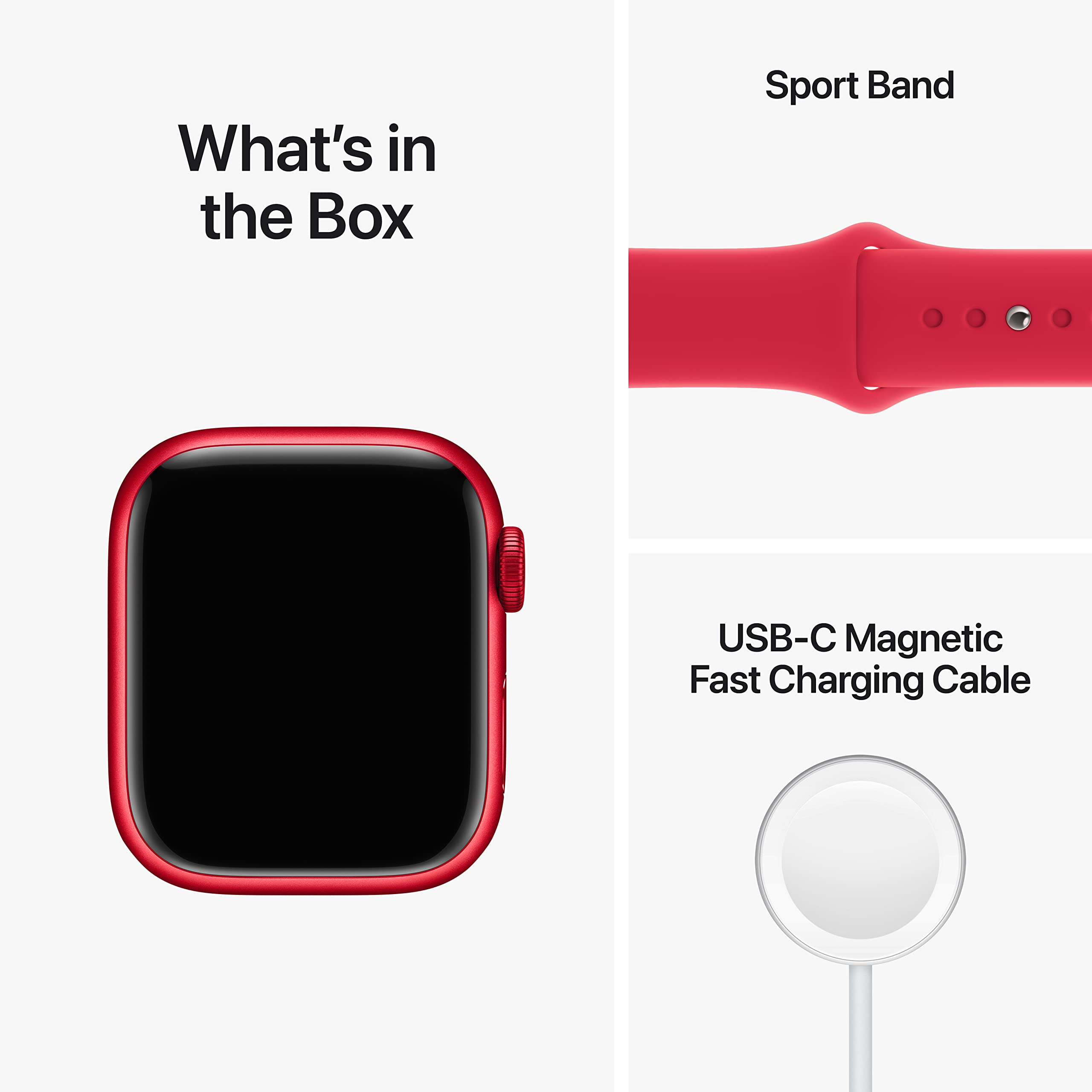 Apple Watch Series 8 [GPS, 41mm] - Red Aluminum Case with Red Sport Band, S/M (Renewed)