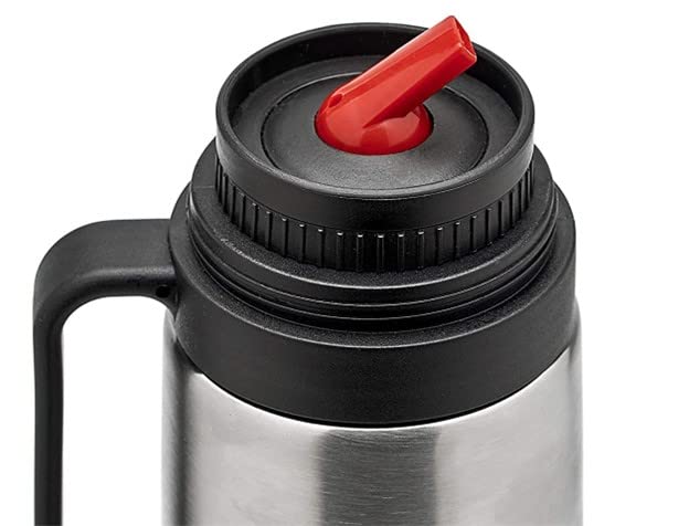 Thermos Stopper Pico de Mate Replacement Part For Stanley Classic Vacuum Insulated Wide Mouth Bottle Thermos (1.1QT, 1.5QT, 2QT) (Black-Red, Set of 1)