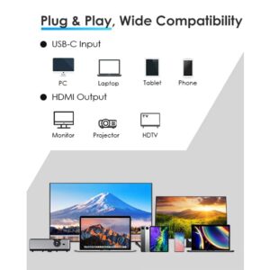 ELECABLE USB C to Dual HDMI Adapter 4K, USB+PD Charging+2 HDMI 4 in 1 for Mac/iPad Pro,Surface,Chrome,Switch,Phnoe,etc. Type C/USB C/Thunderbolt Device (4 in 1)